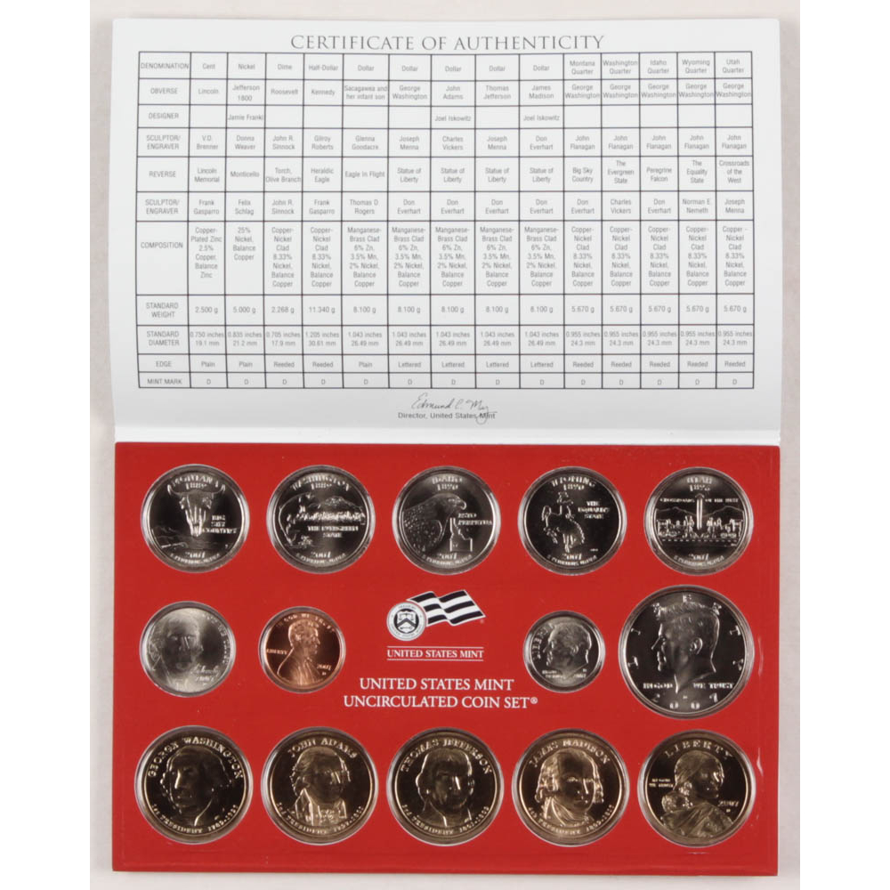 2007-D United States Mint Uncirculated Coin Set with (14) Coins ...