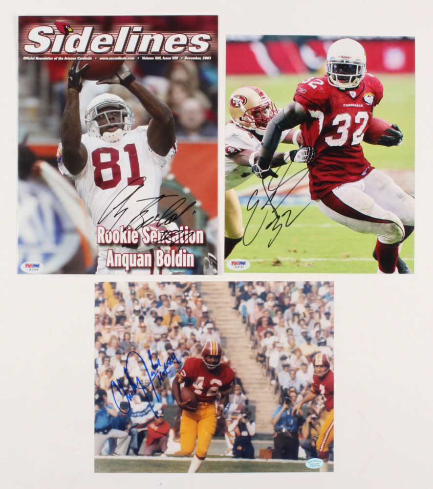Lot of (3) NFL 8x10 Photos Signed by Anquan Boldin, Edgerrin James ...