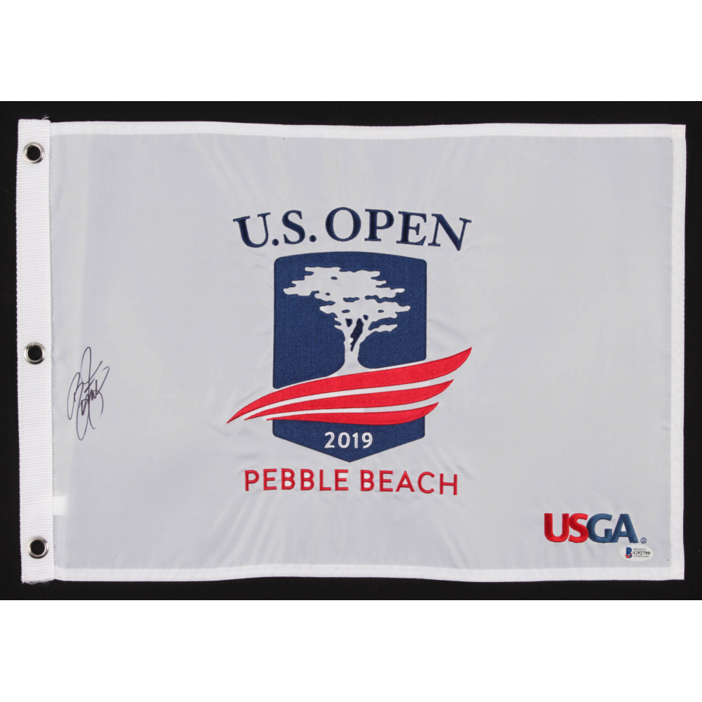 Rickie Fowler Signed 2019 U.S Open Championship Golf Pin Flag (Beckett ...