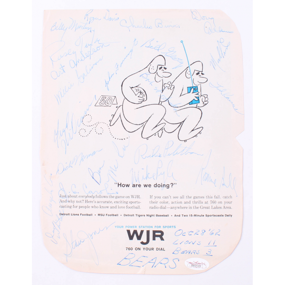 1962 Chicago Bears Magazine Page Team Signed by (22) with Stan Jones ...