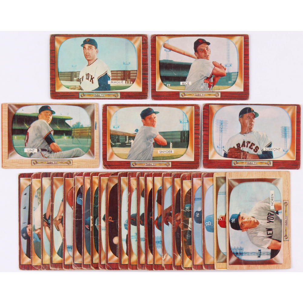 Lot of (27) 1955 Bowman Baseball Cards with #62 Royce Lint RC, #95 Sal ...