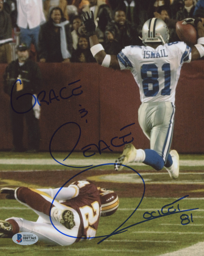 Raghib "Rocket" Ismail Signed Dallas Cowboys 8x10 Photo Inscribed ...