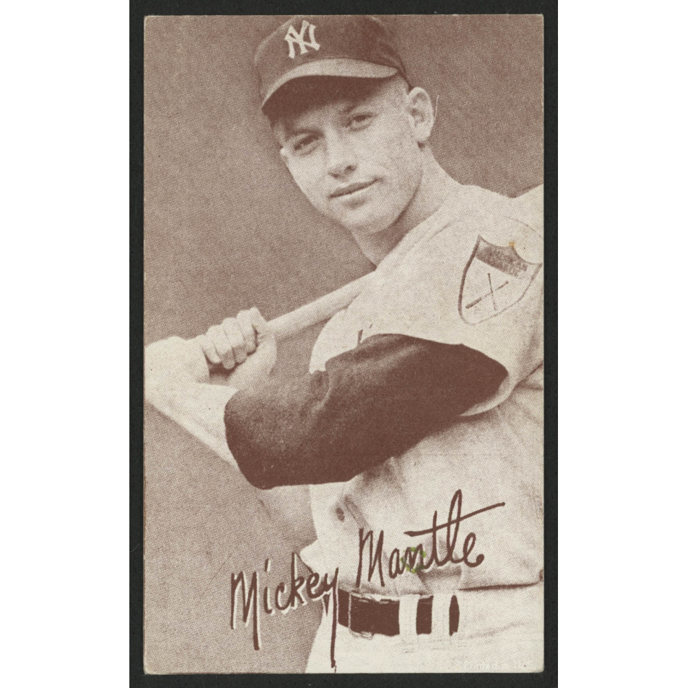 1947-66 Exhibits #146A Mickey Mantle Batting at Waist White Outline ...