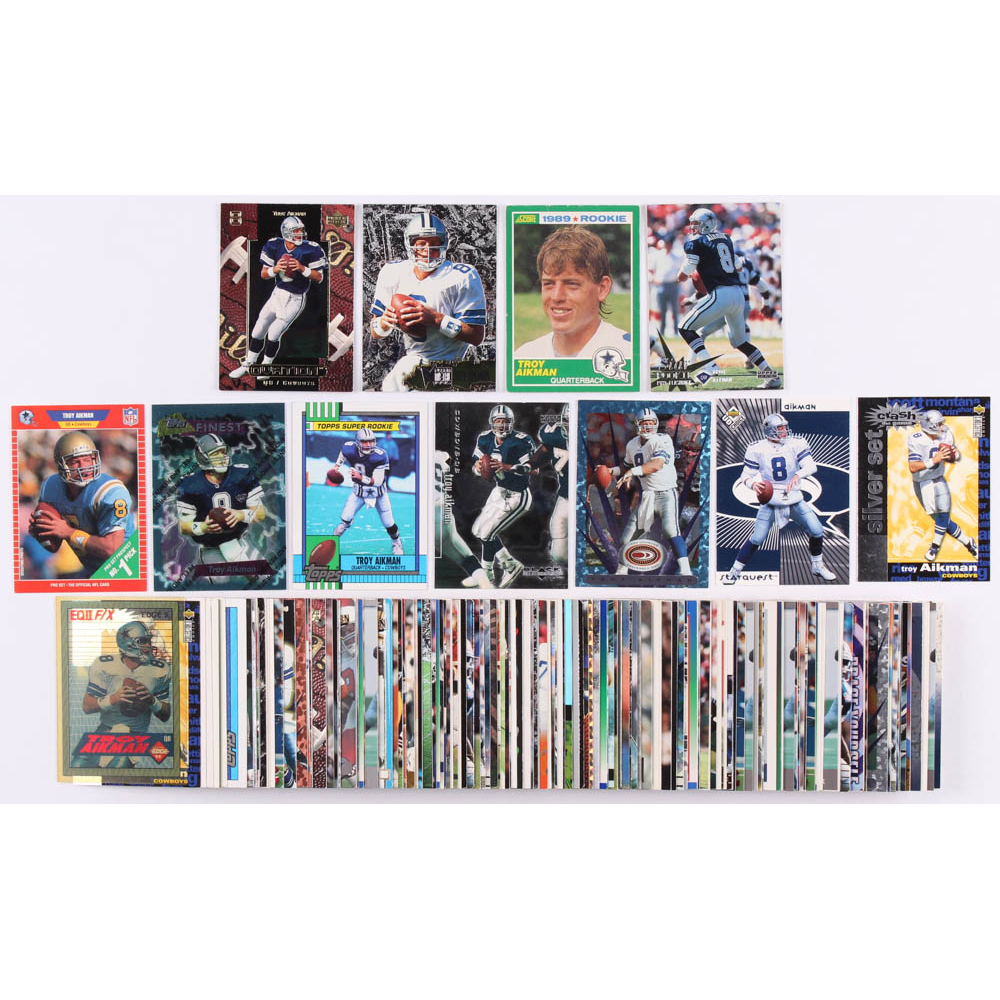 Lot of (170) Troy Aikman Football Cards with 1989 Score #270 RC, 1989 ...