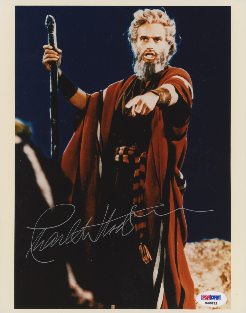 Charlton Heston Signed "The Ten Commandments" 8x10 Photo (PSA COA ...