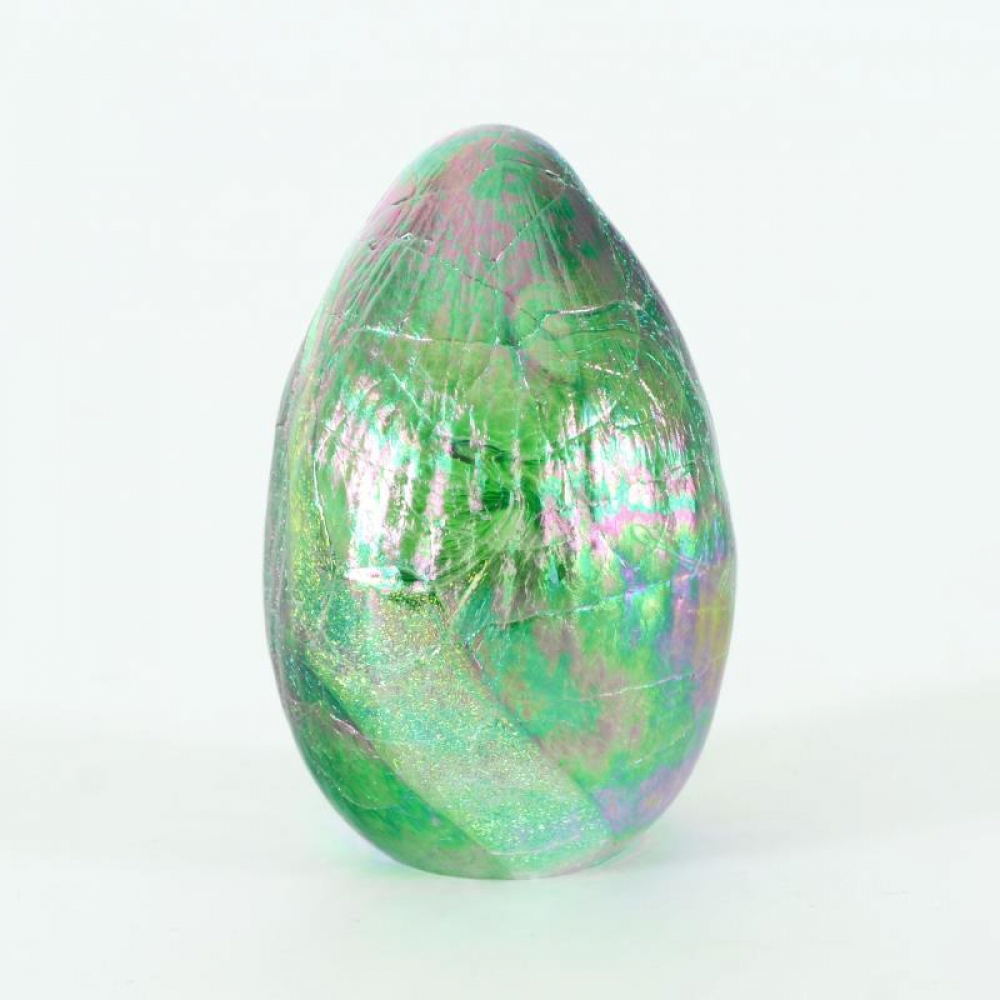 Glass Eye Studios "Dichroic Egg - Terra" Hand Blown Glass Egg Sculpture ...