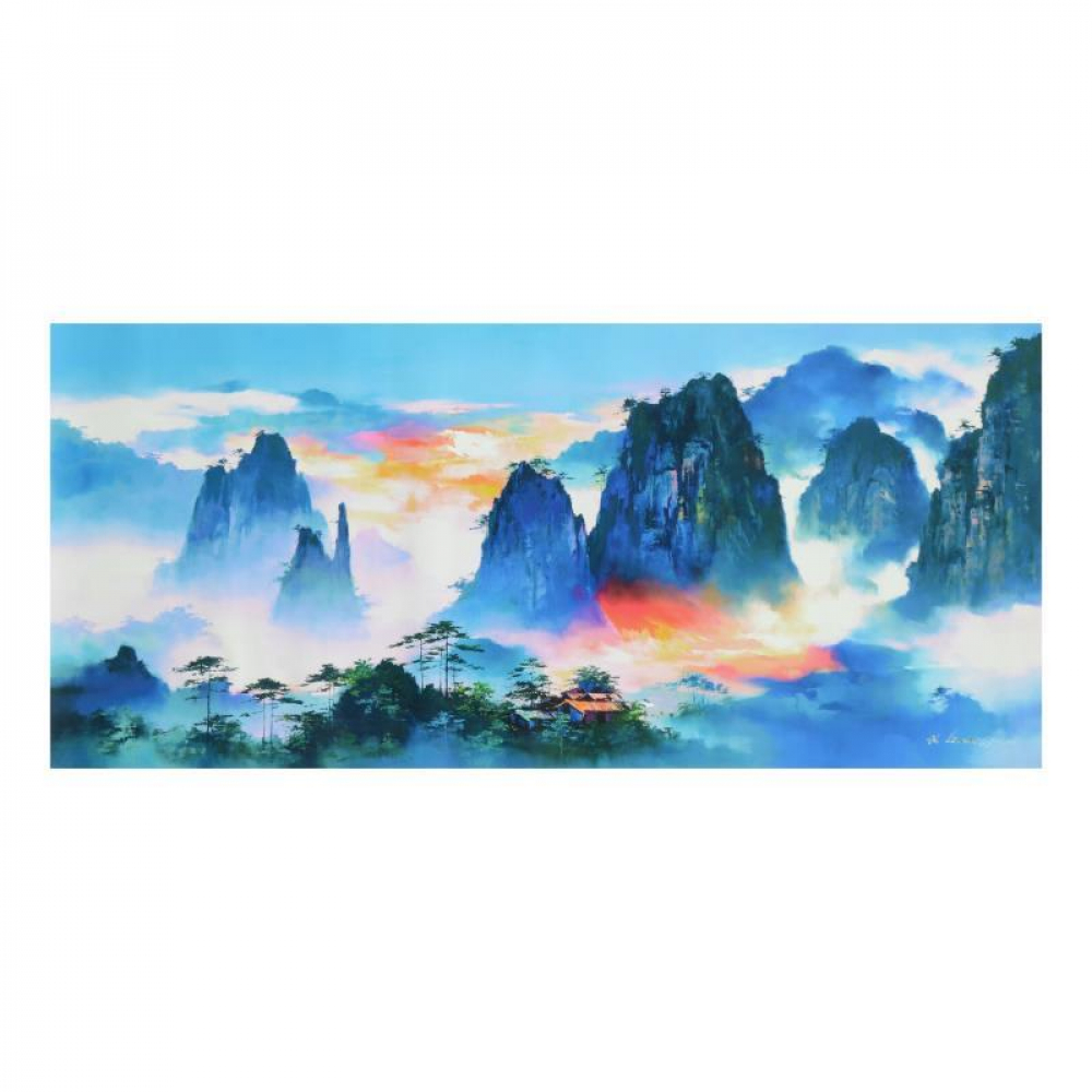 H. Leung Signed "About The Blue" Limited Edition 45x20 Giclee on Canvas ...