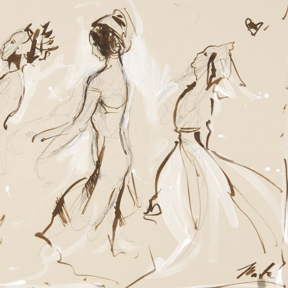 Marta Wiley Signed "Figure 6" 24x18 Original Ink Sketch with Thumb ...