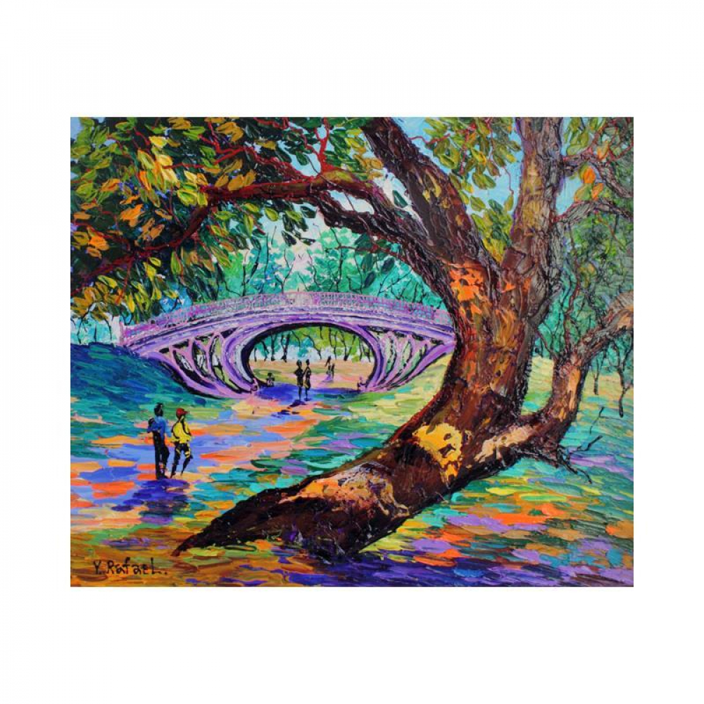 Yana Rafael Signed "Spring Day In The Park" 24x30 Original Painting on ...
