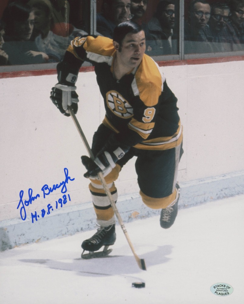 John Bucyk Signed Boston Bruins 8x10 Photo Inscribed "H.O.F. 1981" (SOP ...