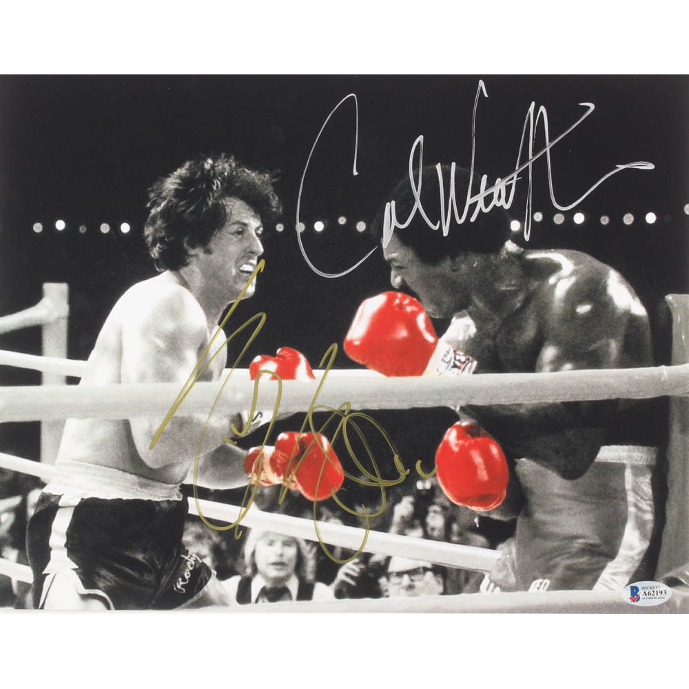 Sylvester Stallone & Carl Weathers Signed "Rocky" 11x14 Photo (Beckett ...