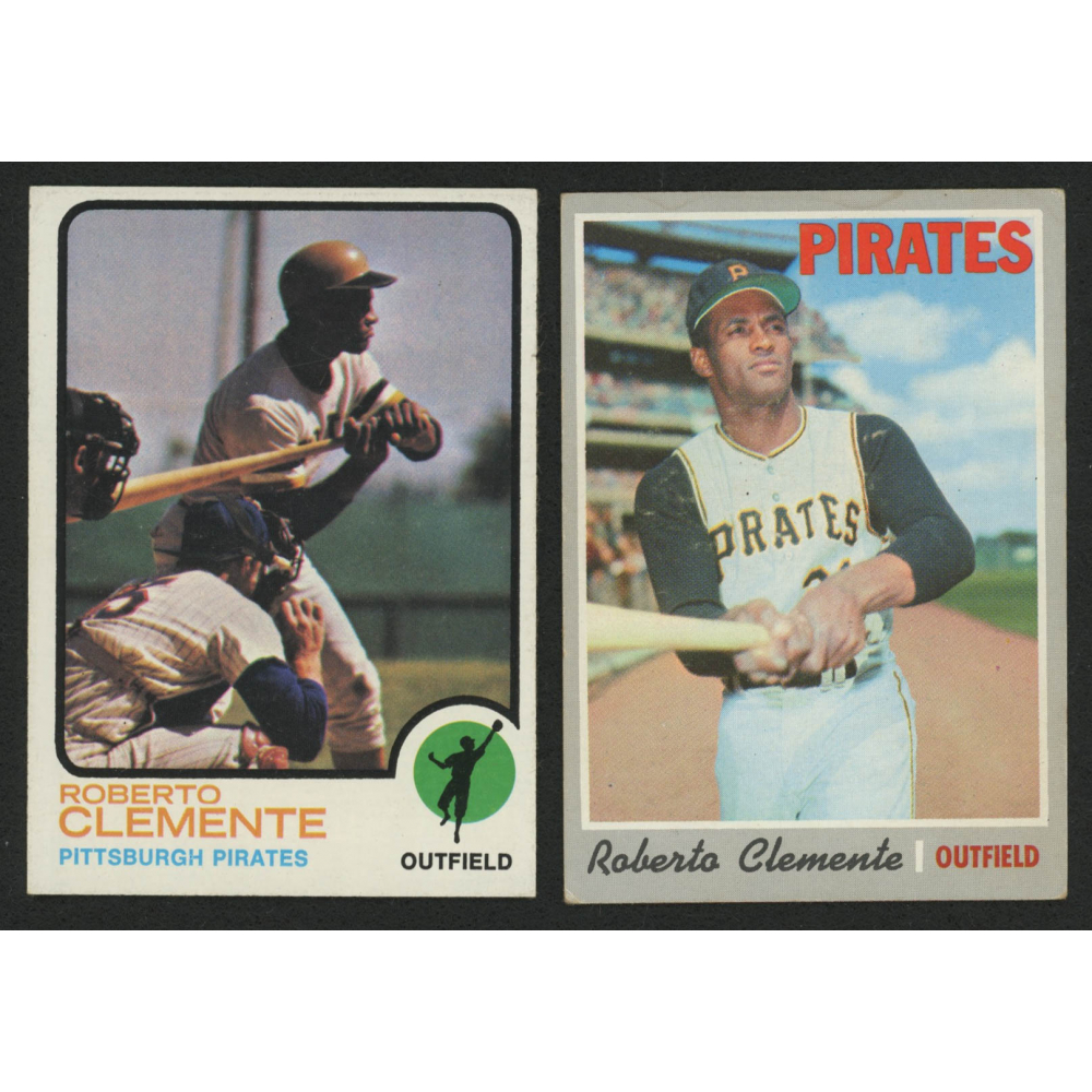 Lot of (2) Roberto Clemente Baseball Cards with 1973 Topps #50 & 1970 ...