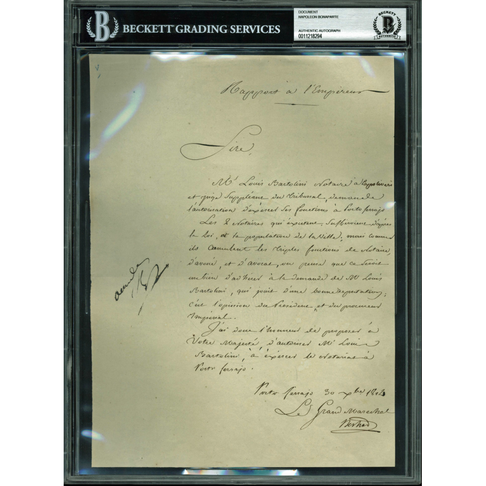 Napoleon Bonaparte Signed Document (BGS Encapsulated) | Pristine Auction