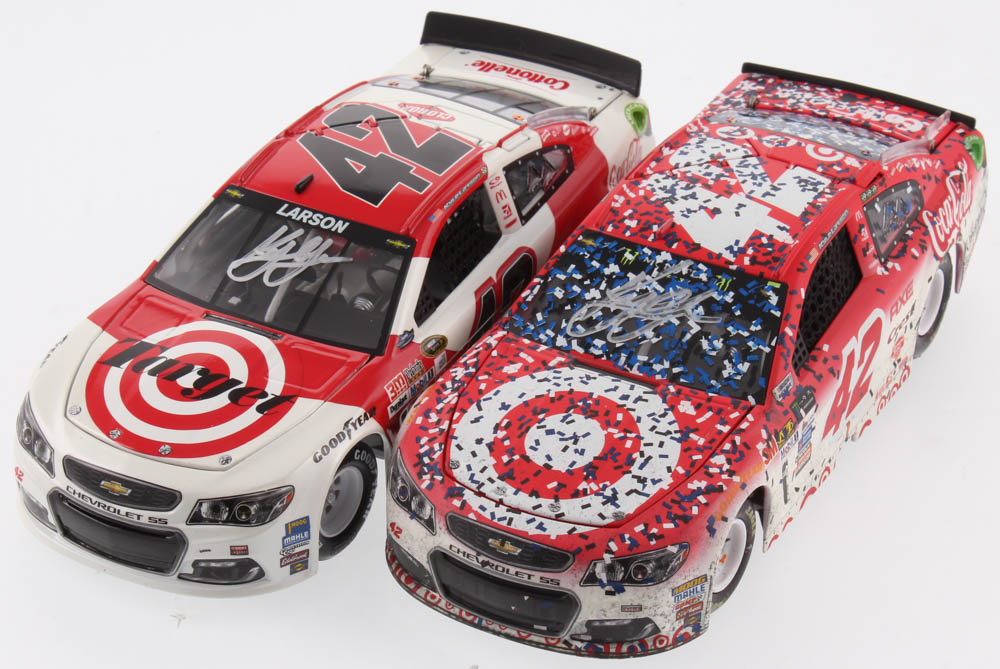 Lot of (2) Kyle Larson LE 1:24 Scale Die Cast Cars with (1) Signed #42 ...