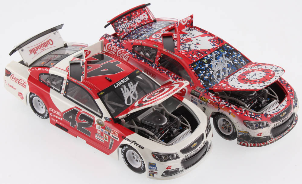 Lot of (2) Kyle Larson LE 1:24 Scale Die Cast Cars with (1) Signed #42 ...