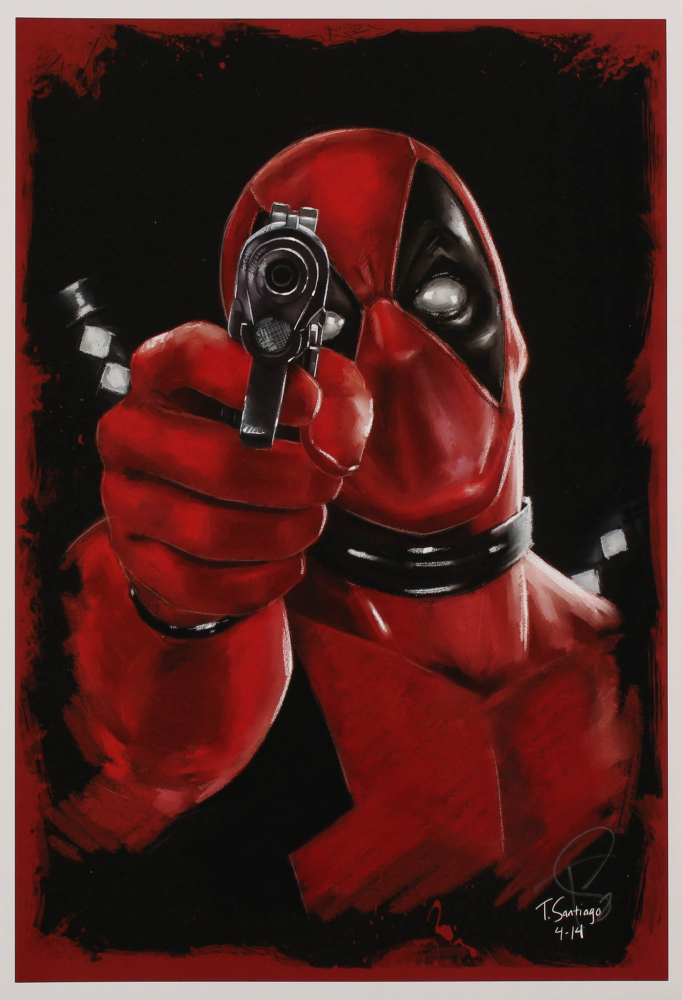 Deadpool - Marvel Comics 13x19 Signed Lithograph by Tony Santiago (PA ...