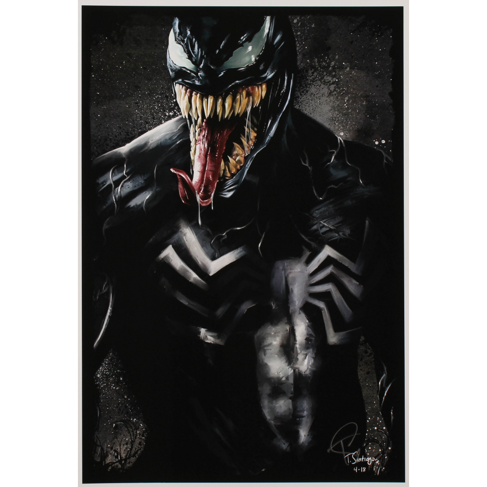 Venom Marvel Comics 13x19 Signed Lithograph By Tony Santiago Pa