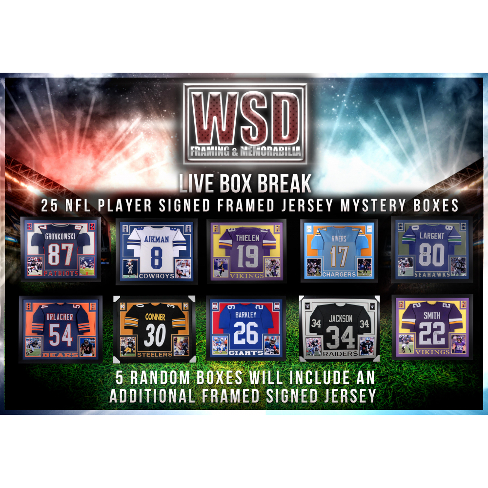 WSD NFL Framed Jersey Live Break Mystery Box – Includes 5 BONUS Frame ...