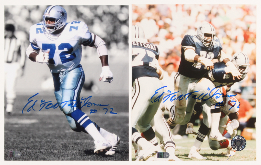 Lot of (2) Ed "Too Tall" Jones Signed Dallas Cowboys 8x10 Photos (AIV ...