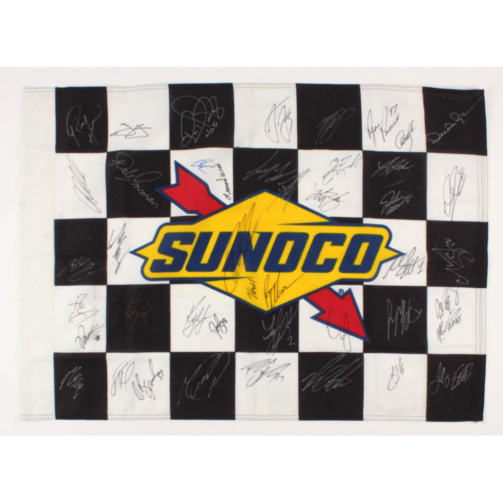 NASCAR Sunoco Checkered Flag Signed by (44) with Jimmie Johnson, Martin ...