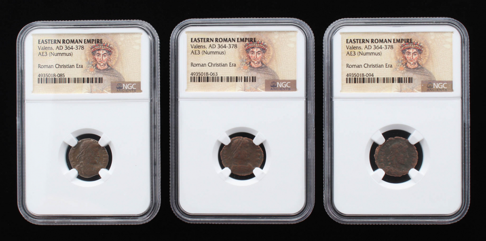 Lot of (3) Ancient Roman - Emperor Valens AD 364-378 Ancient Bronze ...