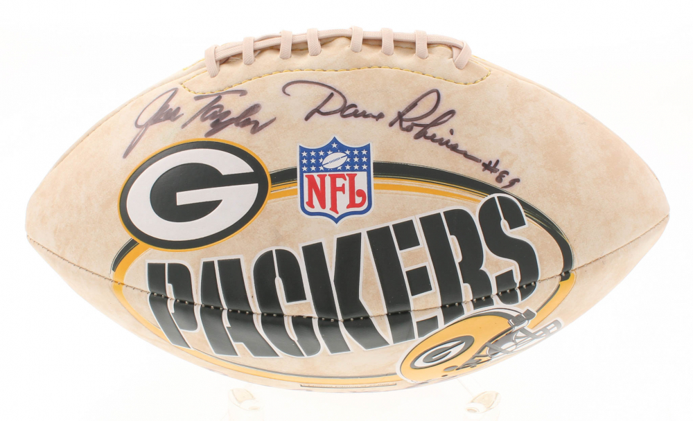 Green Bay Packers Logo Football Signed by (8) with Jim Taylor, Paul ...