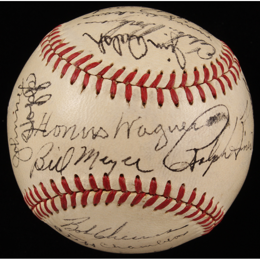 Honus Wagner Rare Sweet Spot Signed 1949 Pittsburgh Pirates ONL ...