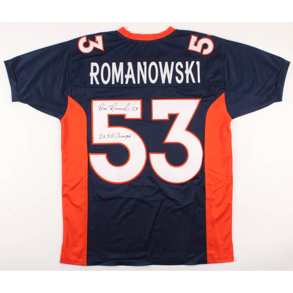 Bill Romanowski Signed Denver Broncos Jersey Inscribed "2x SB Champs ...
