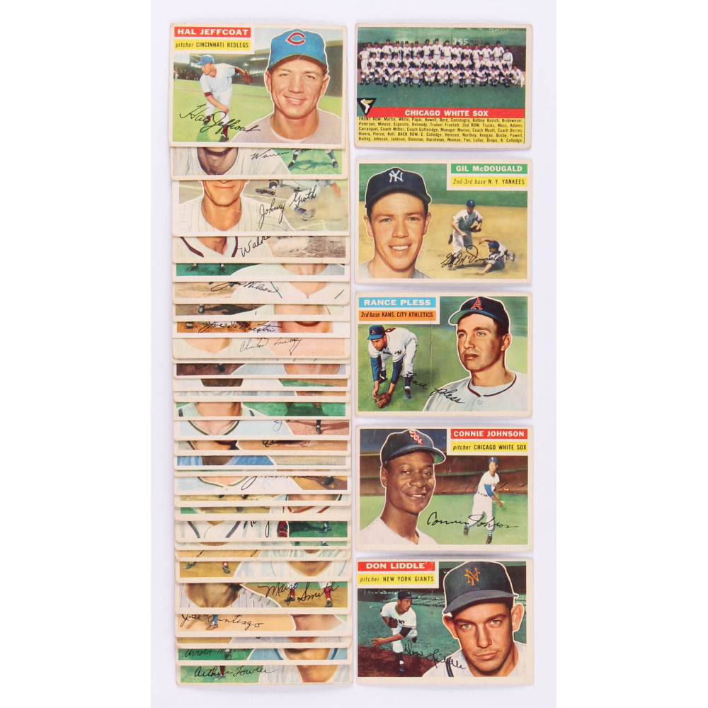 Lot of (37) 1956 Topps Baseball Cards with #339 Rance Pless RC, #188 ...