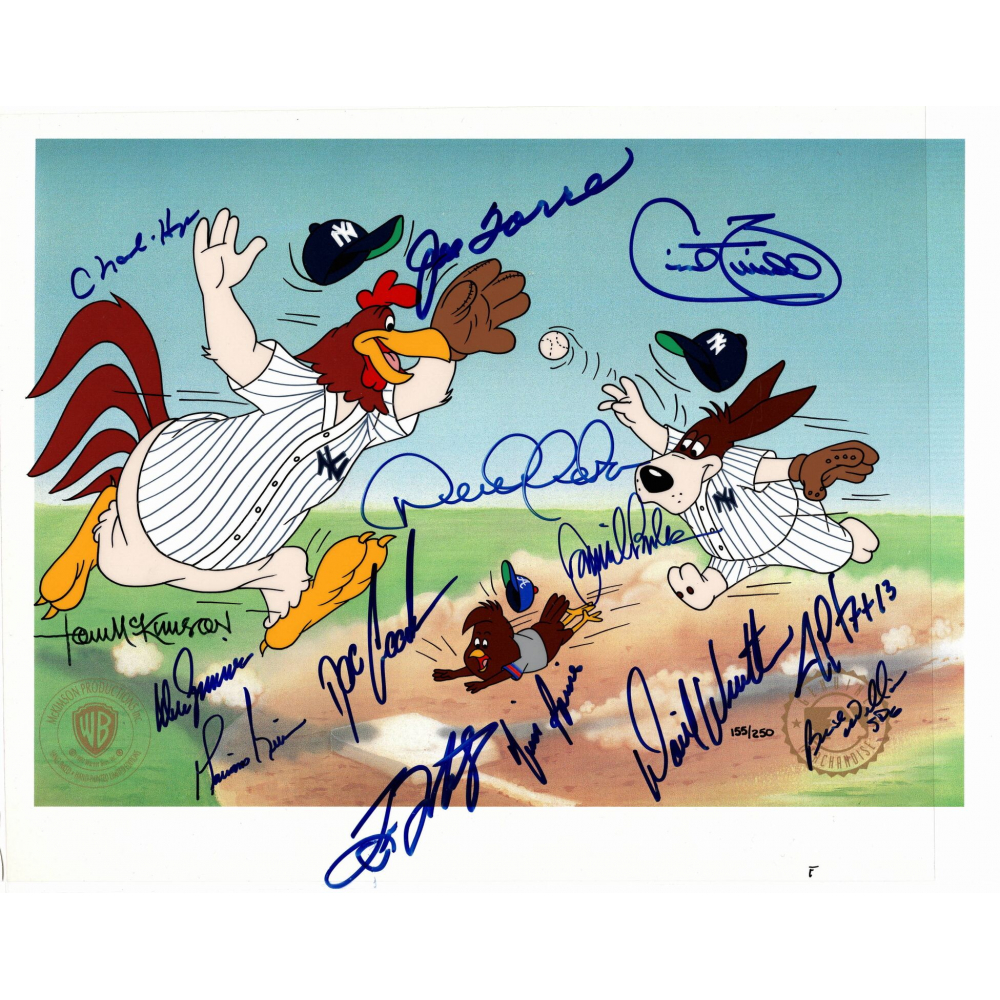 AP Warner Bros. 1996 New York Yankees "Squeeze Play" 10.5x13.5 Animation Cel Signed By (12) with ...