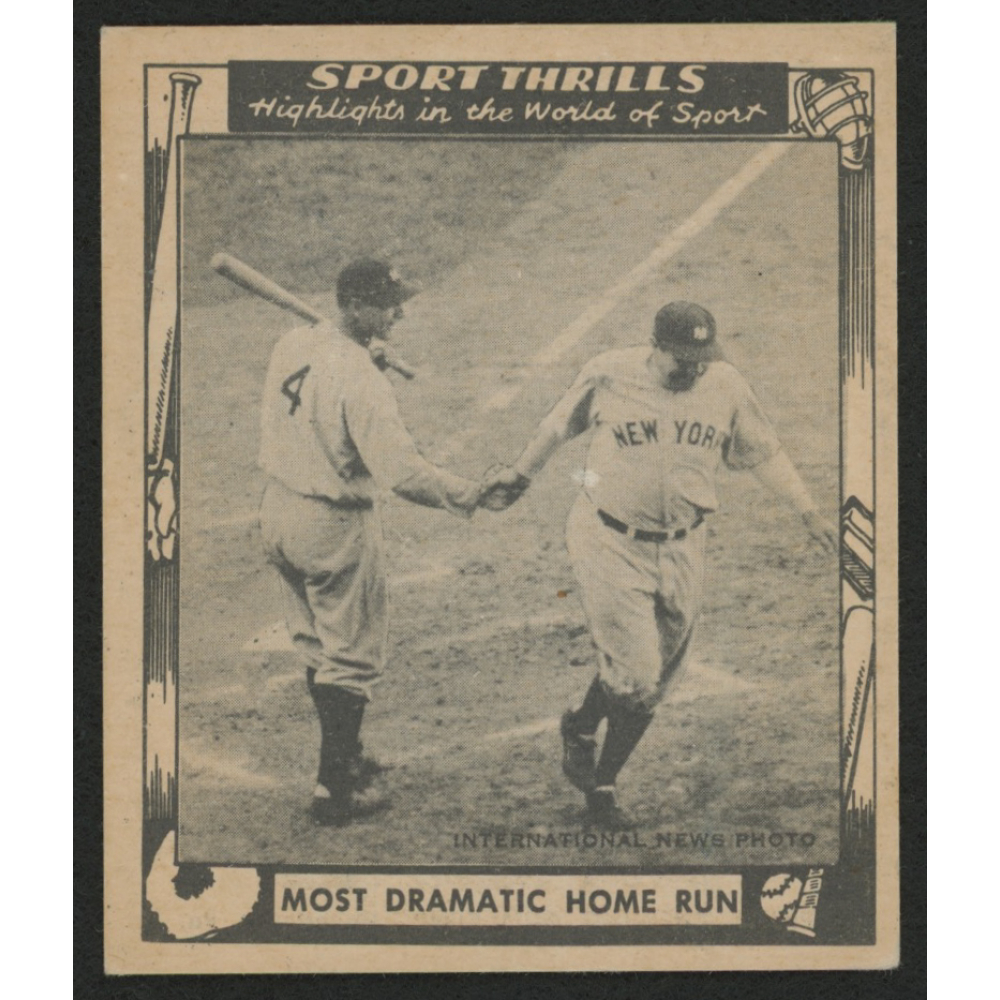 1948 Swell Sport Thrills #12 Most Dramatic Homer: / Babe Ruth Points ...