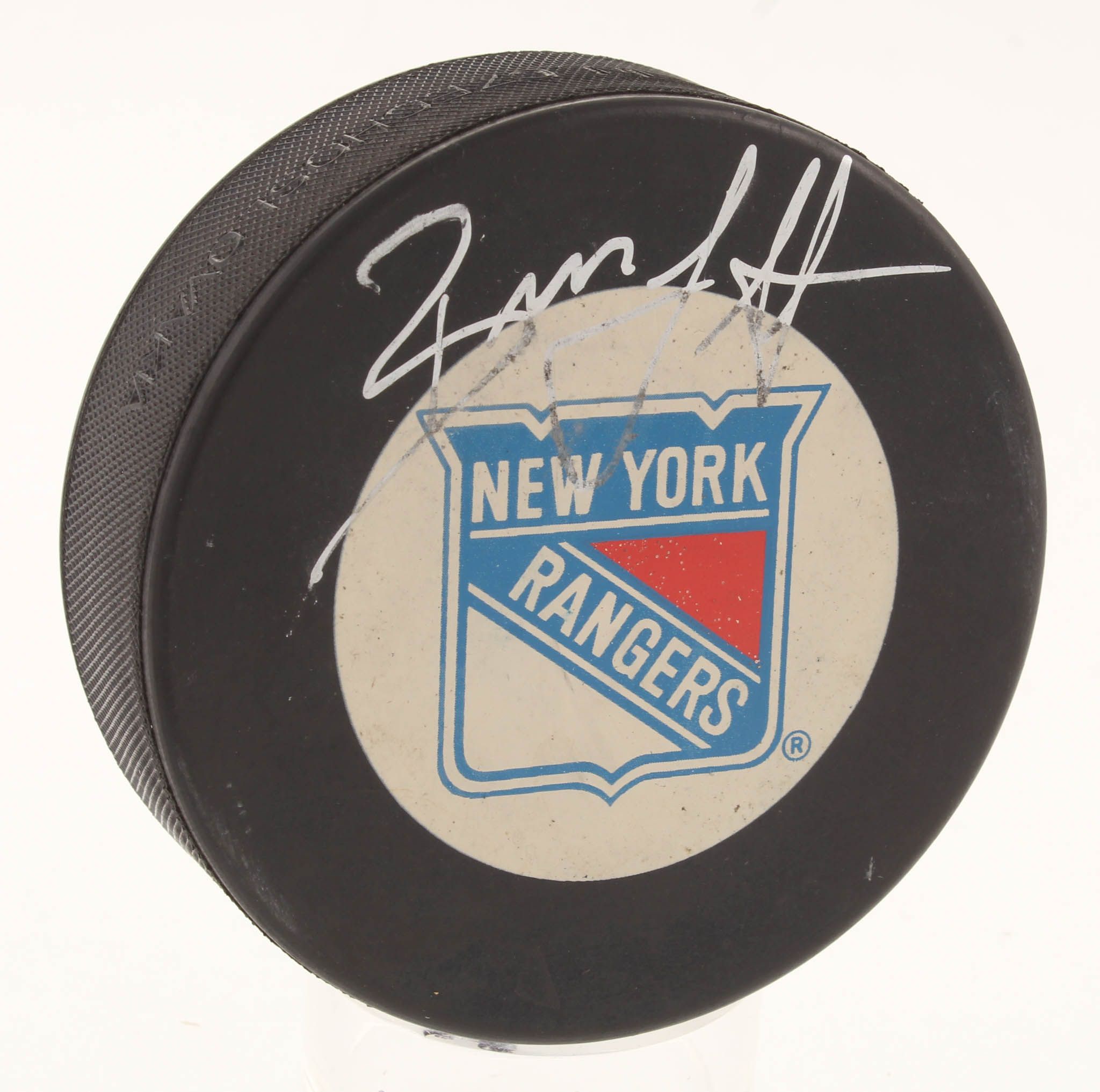 Brian Leetch Signed New York Rangers Logo Hockey Puck (PSA COA ...