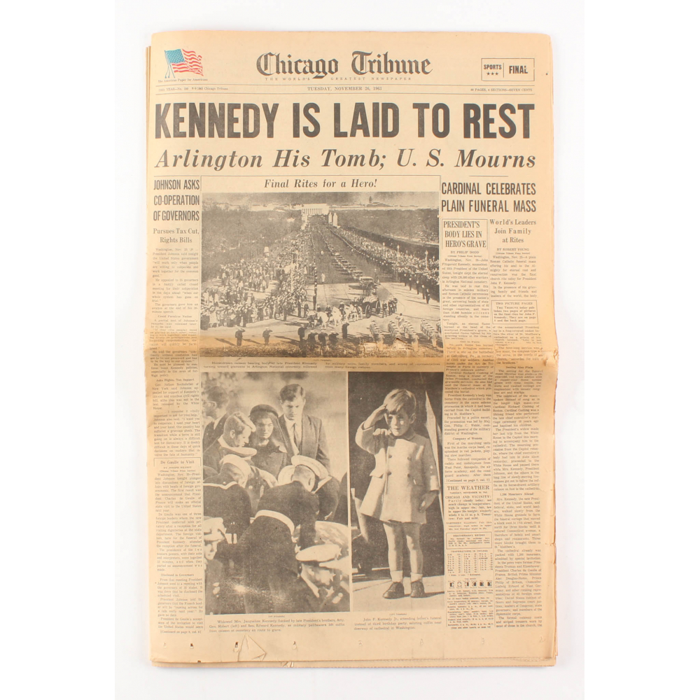 Vintage 1963 Chicago Tribune Newspaper | Pristine Auction