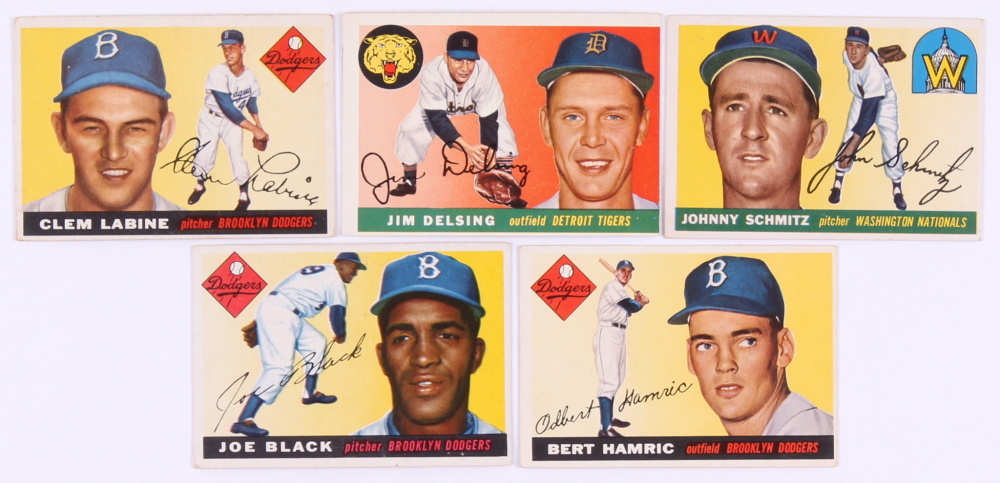 Lot of (30) 1955 Topps Baseball Cards with #180 Clem Labine, #192 Jim ...