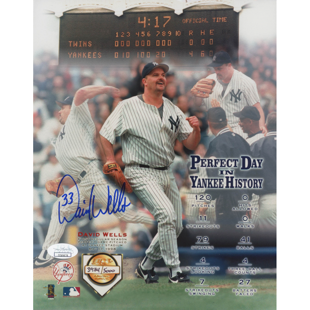 David Wells Signed LE New York Yankees 8x10 Photo (JSA COA) | Pristine ...
