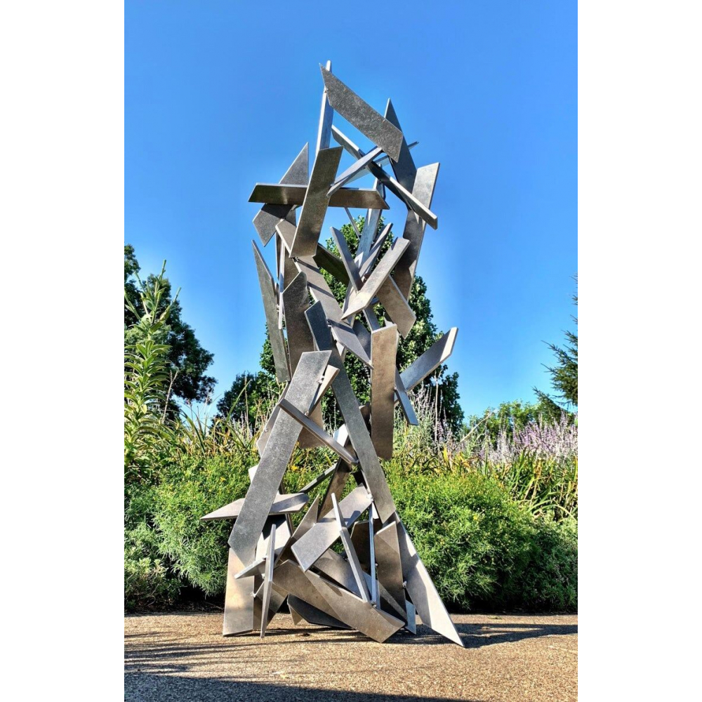 Sebastian R. Signed "Hysteria" 66x24x24 Original Metallic Art ...