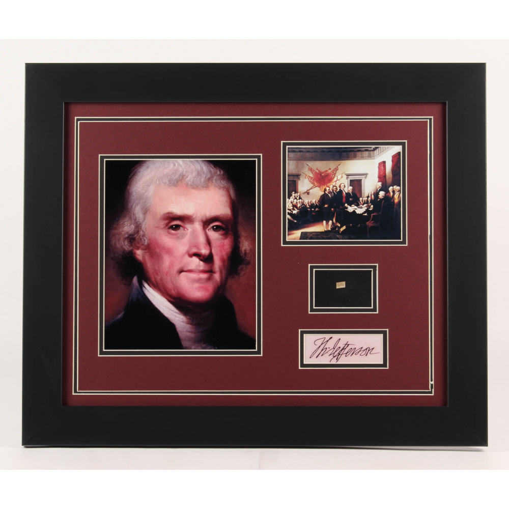 Thomas Jefferson 19.5x23.5 Custom Framed Display with (1) Hand-Written ...