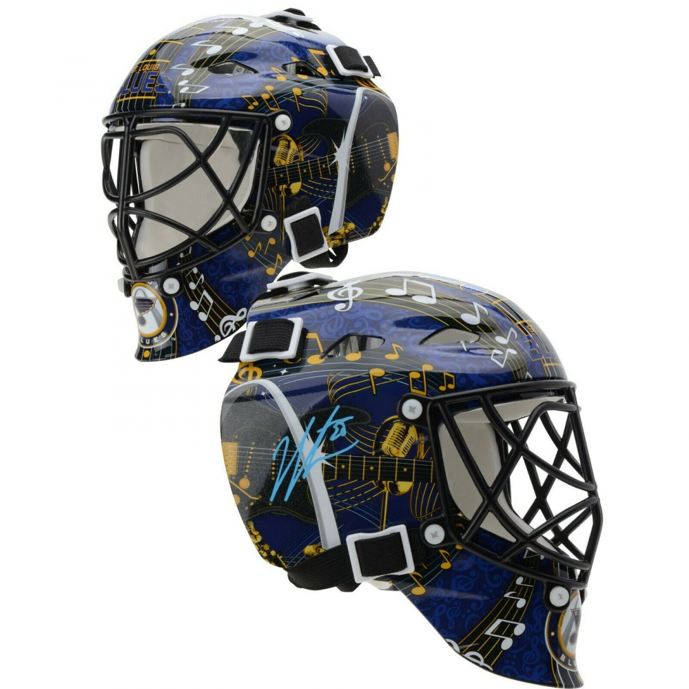 Jordan Binnington Signed Blues Mini Goalie Mask (Fanatics) | Pristine ...