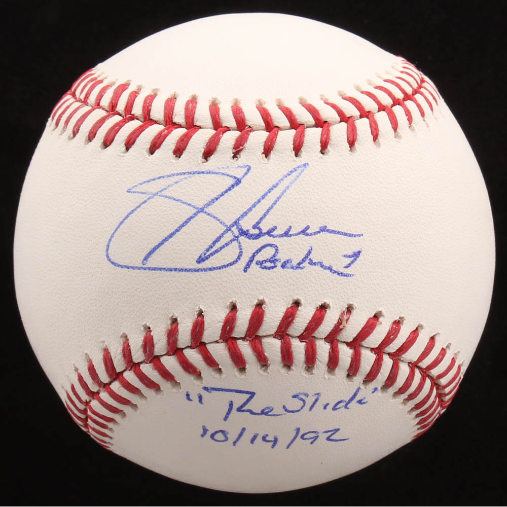 Sid Bream Signed OML Baseball Inscribed "The Slide 10/14/92" (Radtke ...
