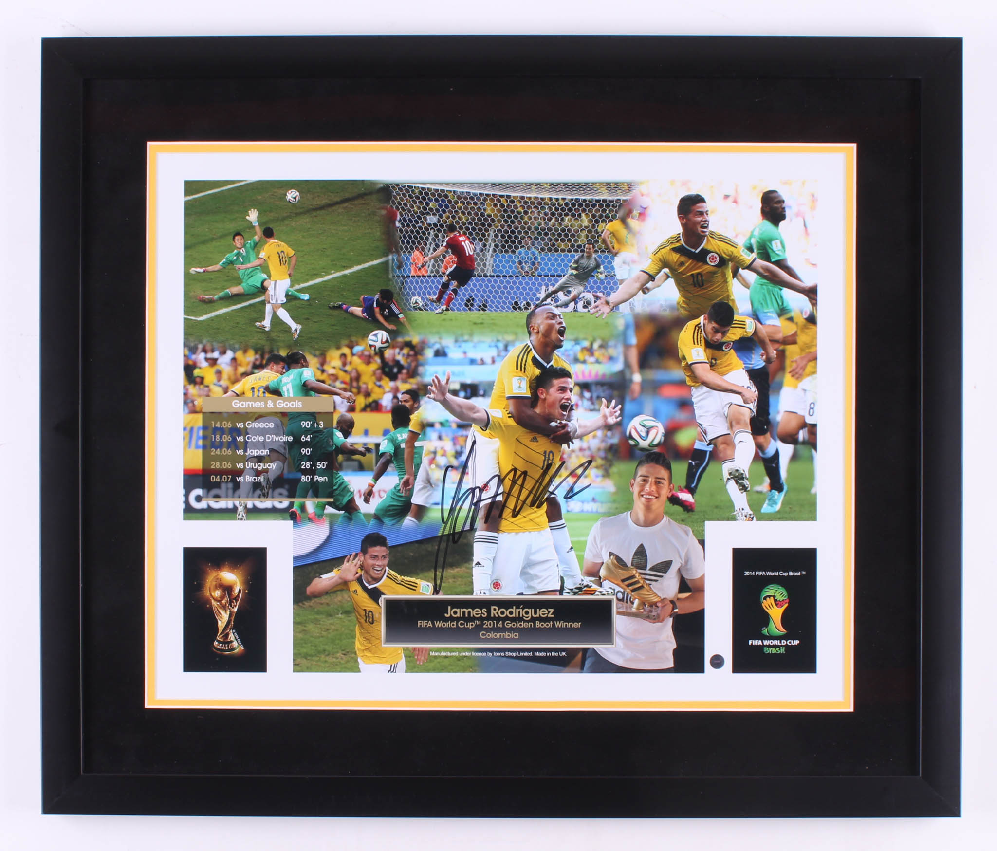 James Rodriguez Signed 2014 FIFA World Cup 22x26 Custom Framed Photo ...