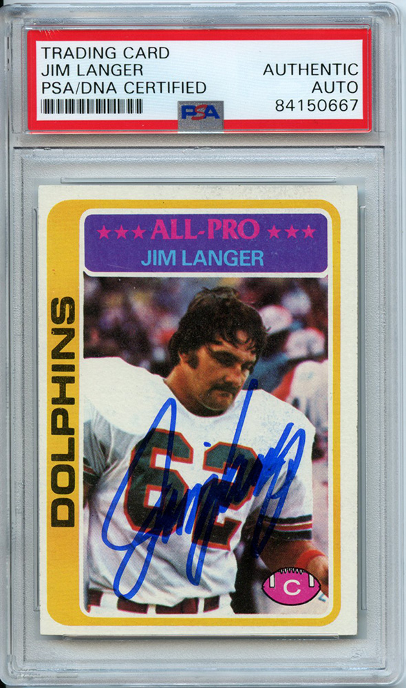 Jim Langer Signed 1978 Topps #70 All-Pro (PSA Encapsulated) | Pristine ...