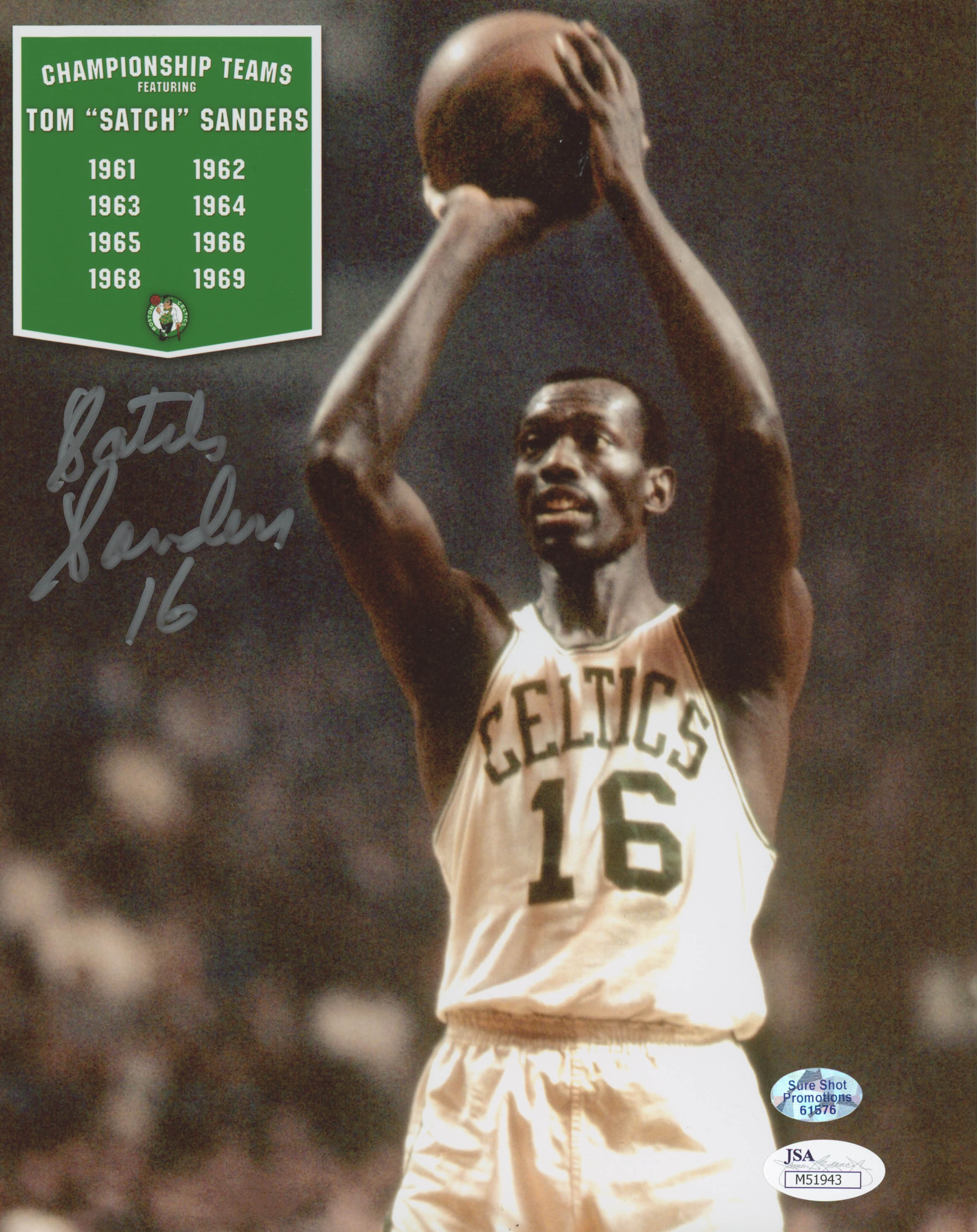 Satch Sanders Signed Boston Celtics 8x10 Photo (JSA COA & Sure Shot ...