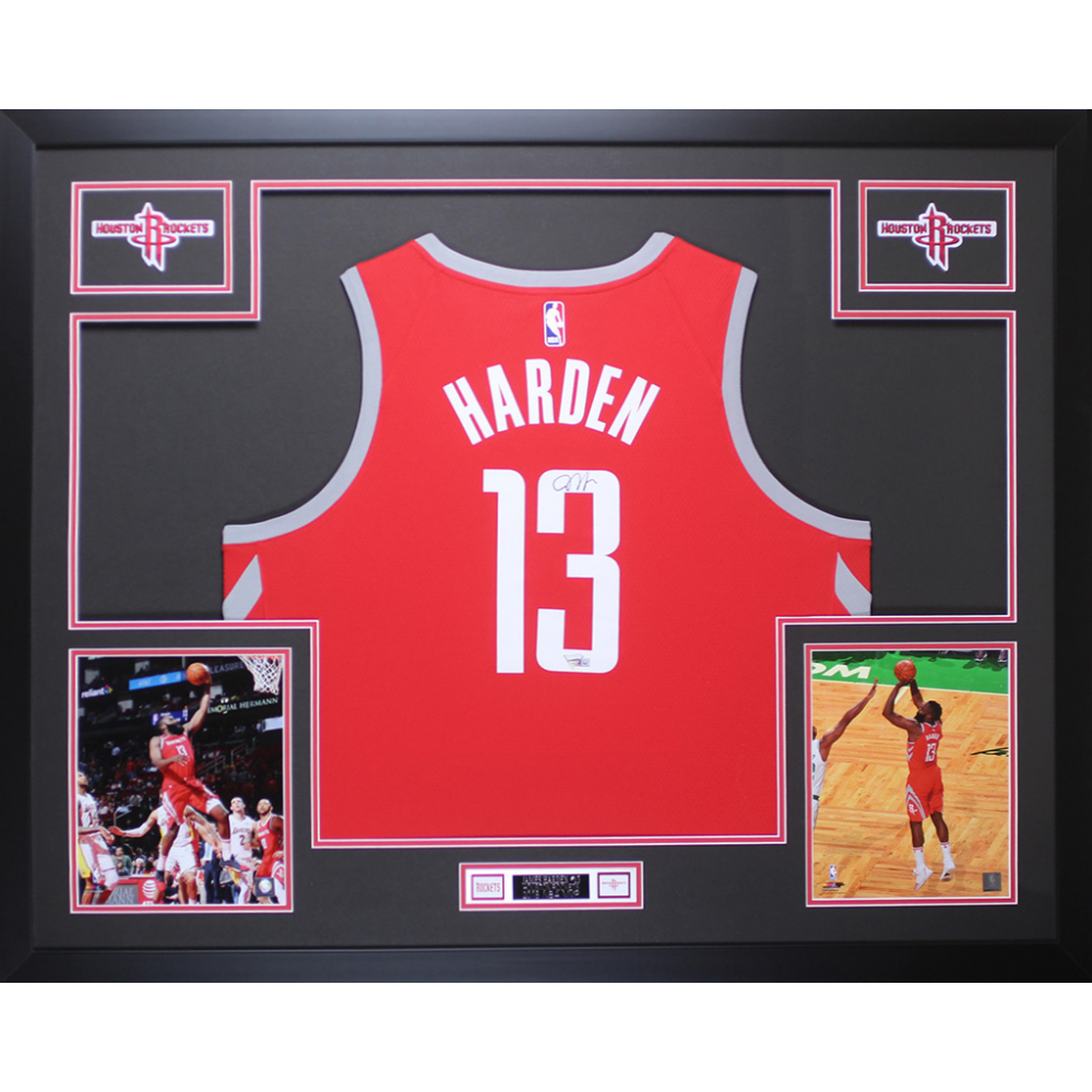 James Harden Signed 35x43 Custom Framed Jersey Display (Fanatics ...