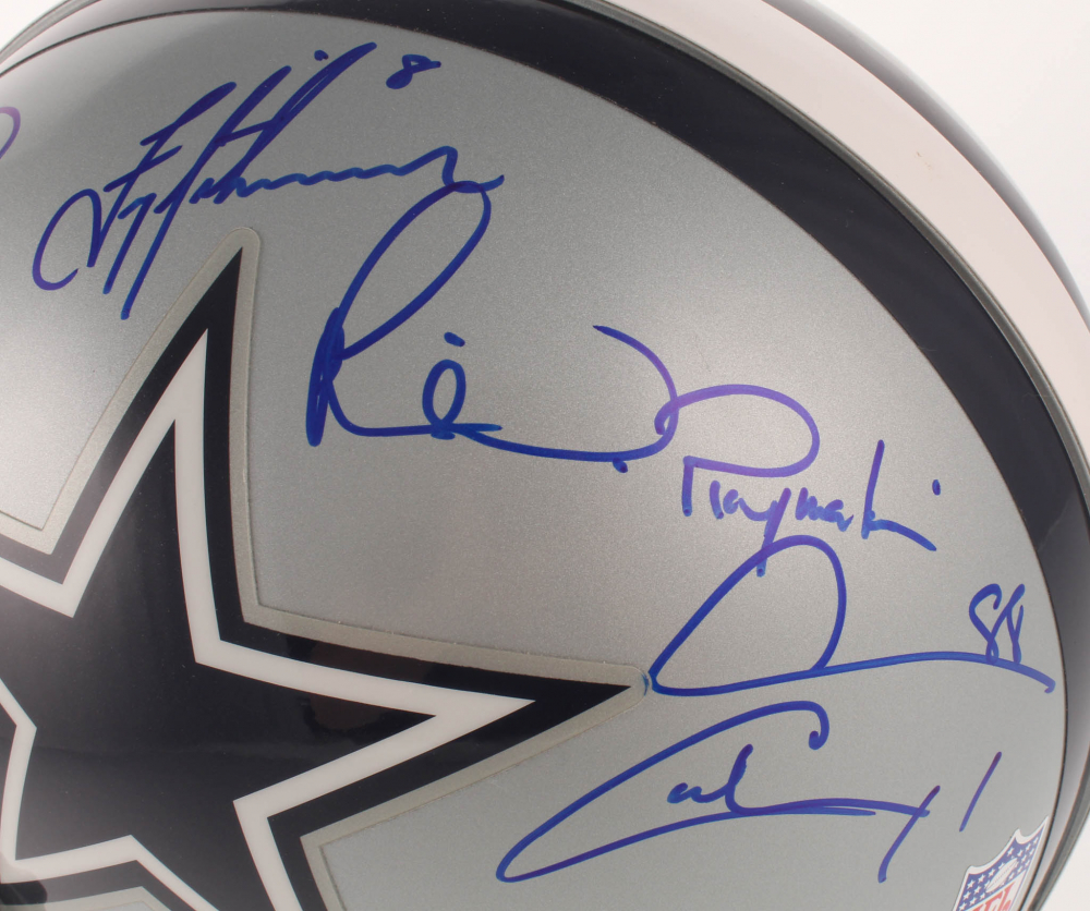 Emmitt Smith, Troy Aikman & Michael "Playmaker" Irvin Signed Dallas Cowboys Full-Size Authentic ...