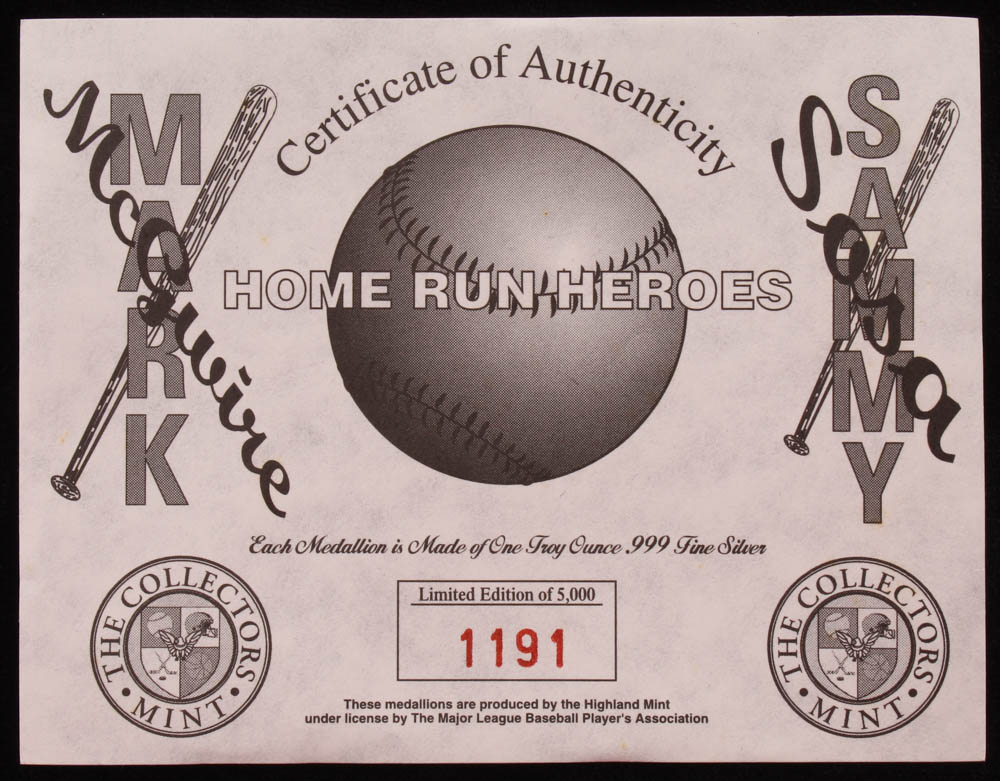 Lot of (2) LE Home Run Heroes 1 Troy Ounce .999 Fine Silver Bullion ...