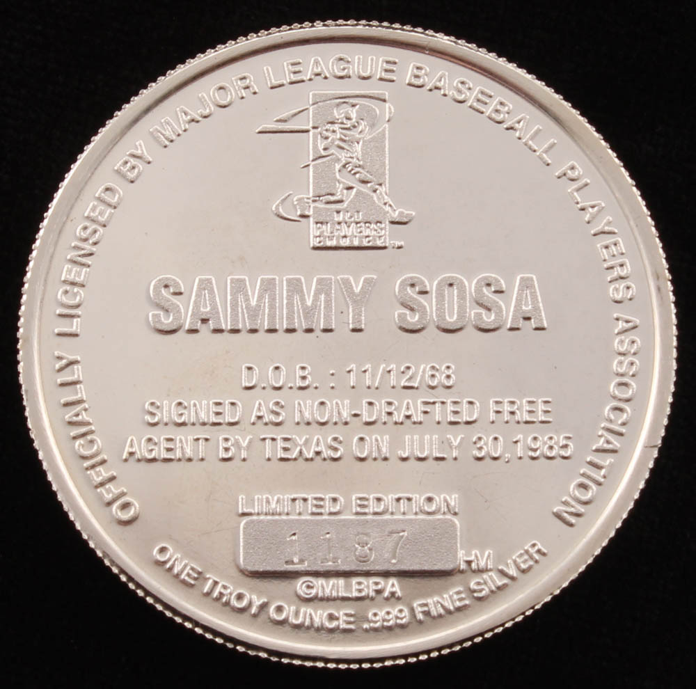 LE 1 Troy Ounce .999 Fine Silver Sammy Sosa Bullion Round | Pristine ...