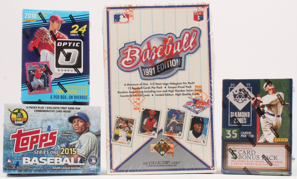 Lot of (4) Unopened Card Boxes with 1991 Upper Deck Baseball, 2015 ...