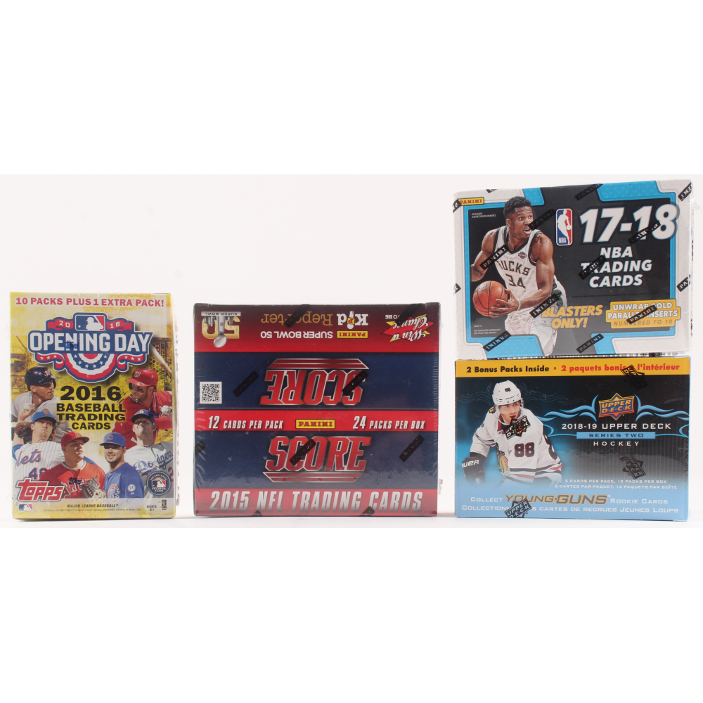 Lot of (4) Card Box Sets with 2015 Panini Score Football Box, 2016 ...