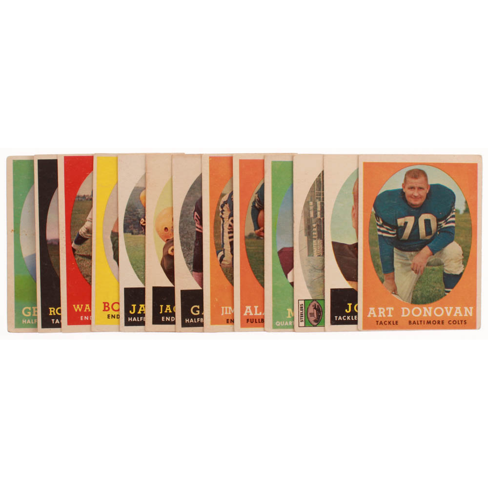 Lot of (13) 1958 Topps Football Cards with #1 Gene Filipski, #102 ...