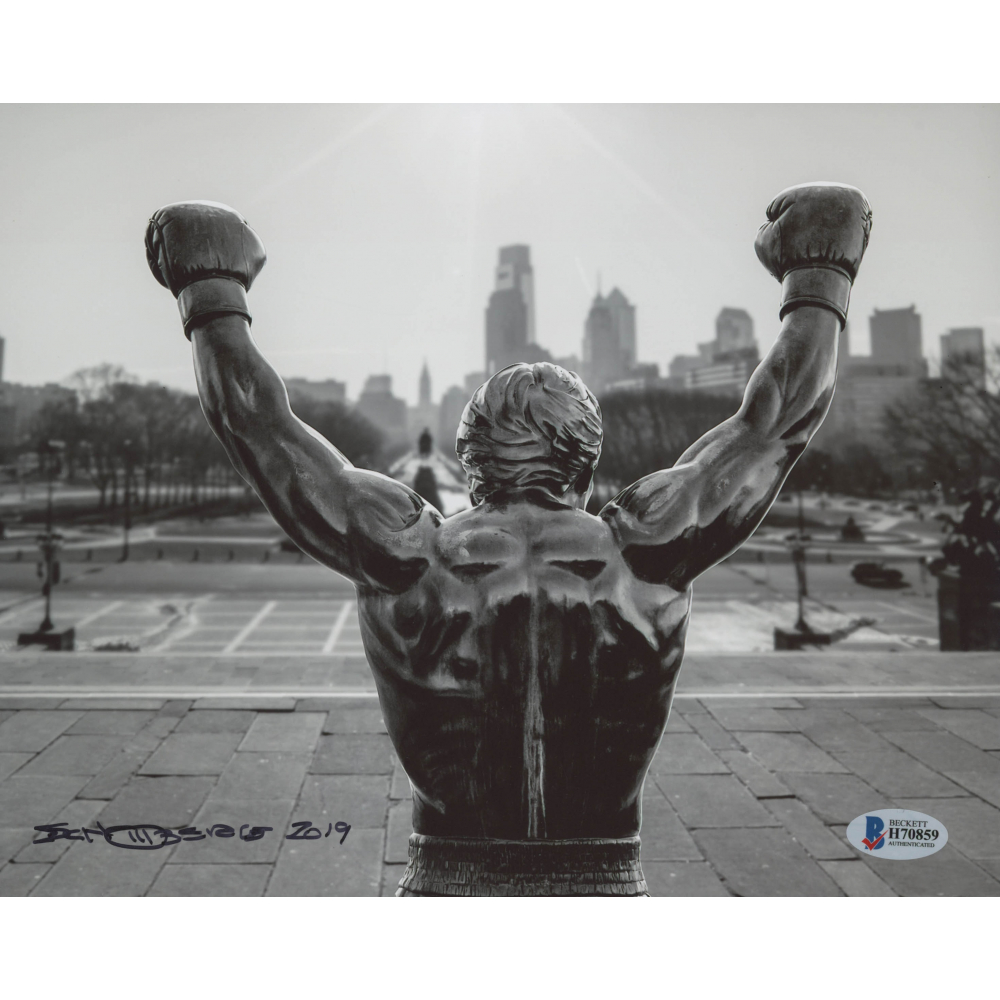 A. Thomas Schomberg Signed "Rocky Balboa Statue" 8x10 Photo Inscribed ...